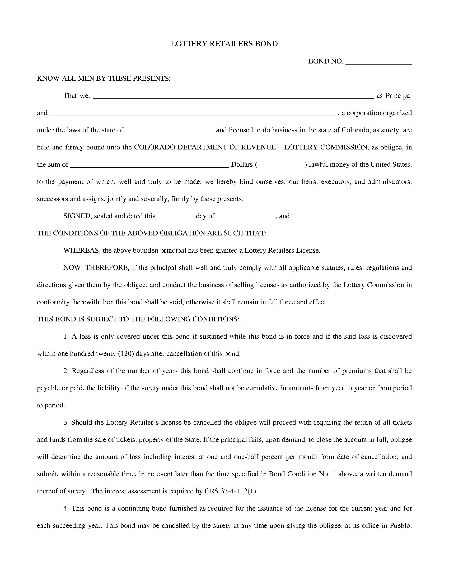 Lottery Agreement Template