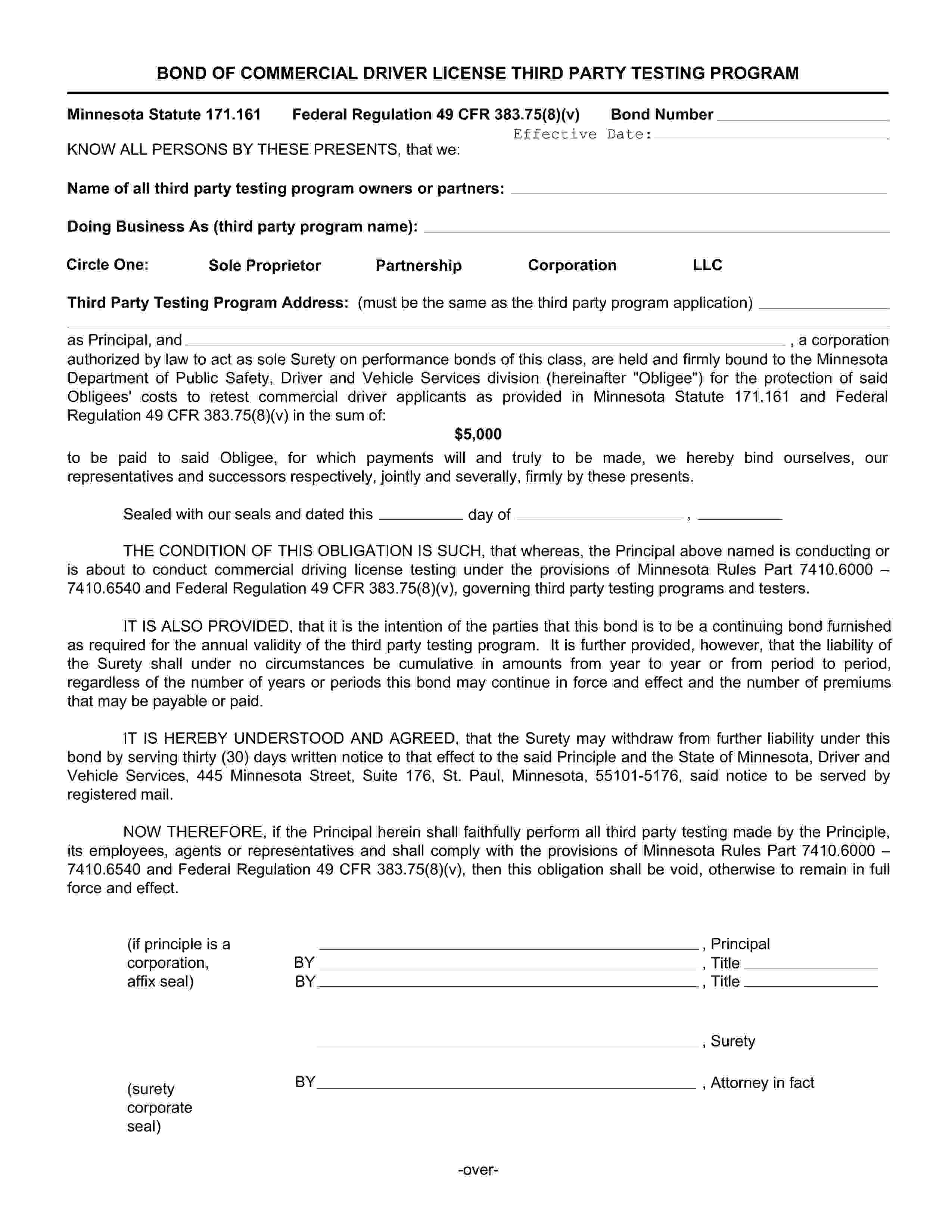 Commercial Driver License (CDL) Third Party Tester Bond | EZ Surety Bonds