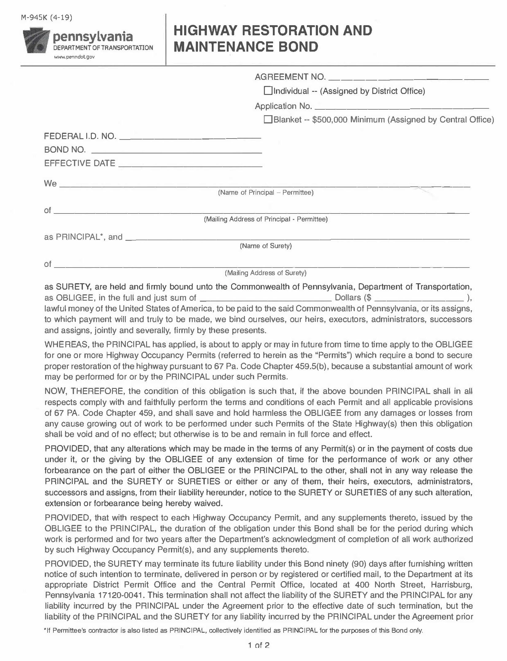 Commonwealth of Pennsylvania Highway Restoration and Maintenance ...