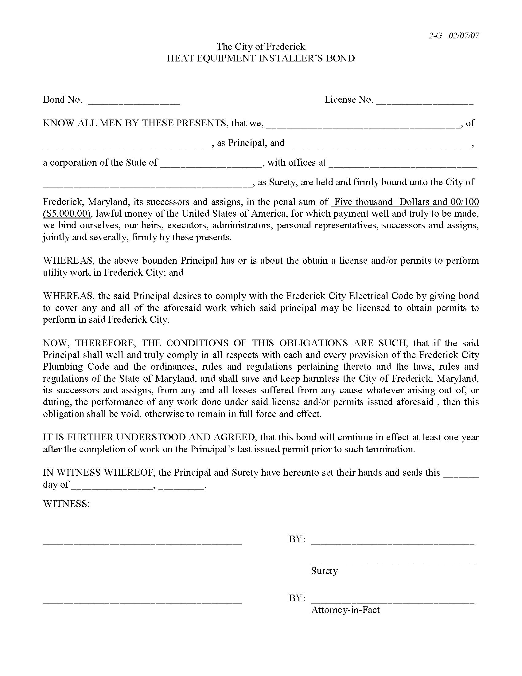 Frederick County Utility/Irrigation Contractor Bond | EZ Surety Bonds