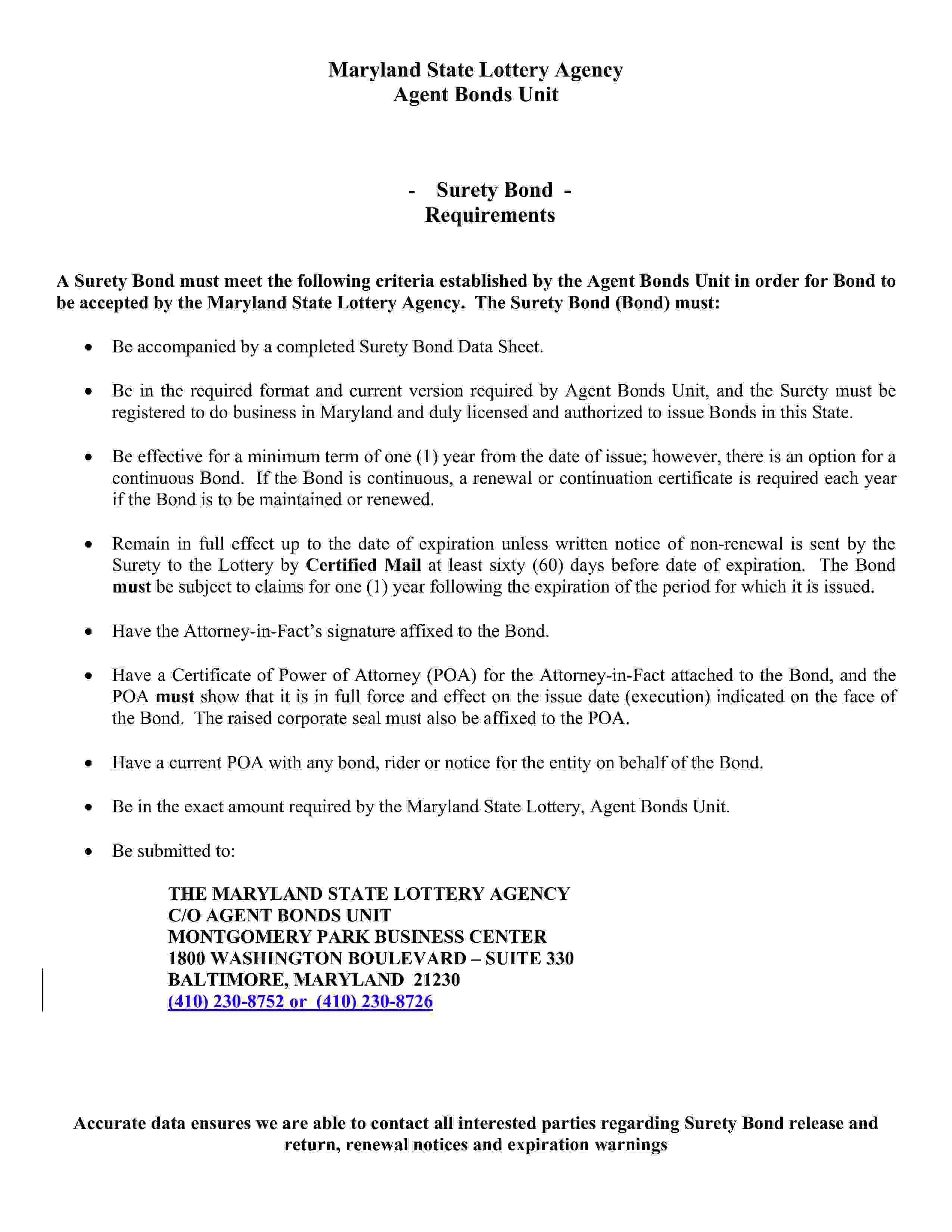 Maryland State Lottery Agency Lottery Sales Agent Bond | EZ Surety Bonds