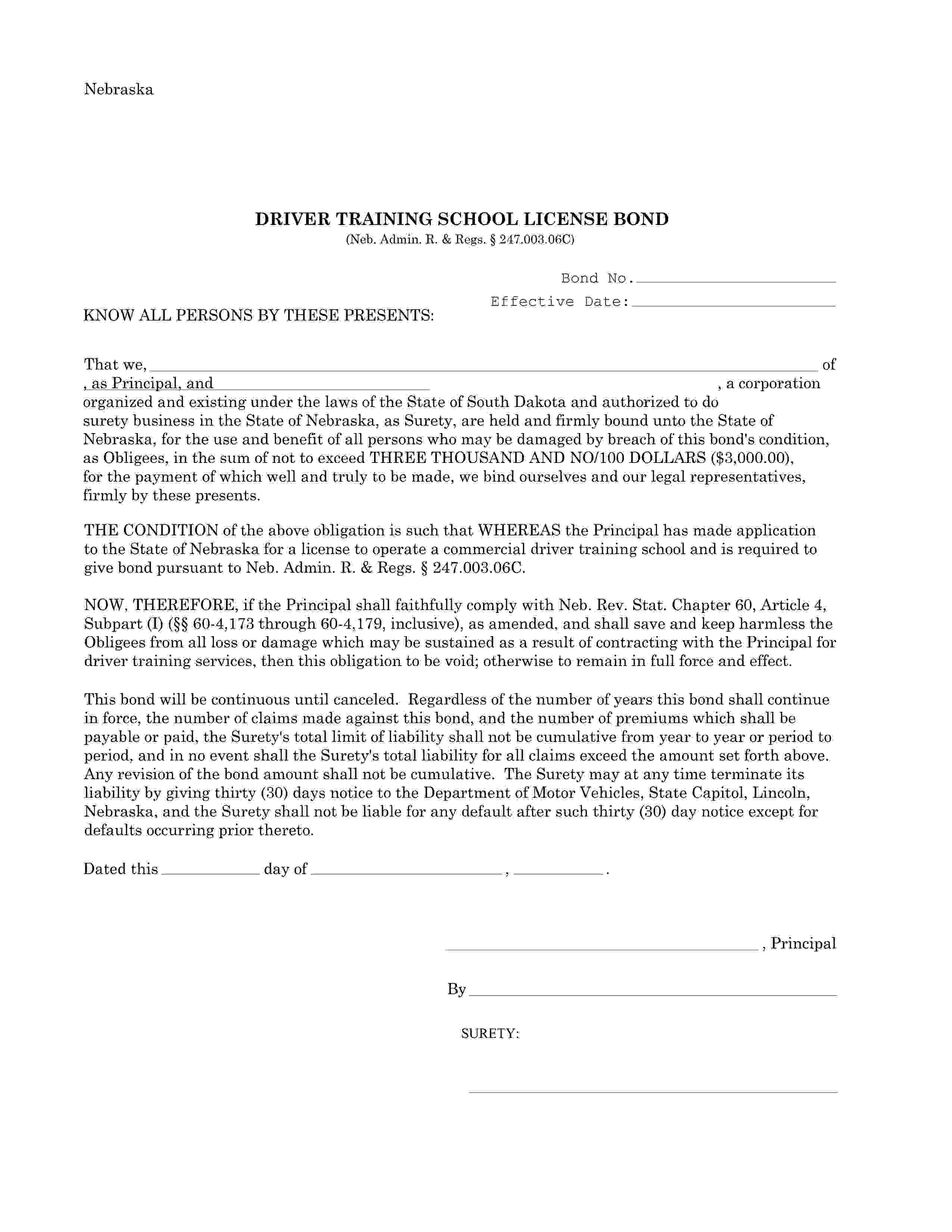 Nebraska Motor Vehicle Industry Licensing Board Driver Training School ...