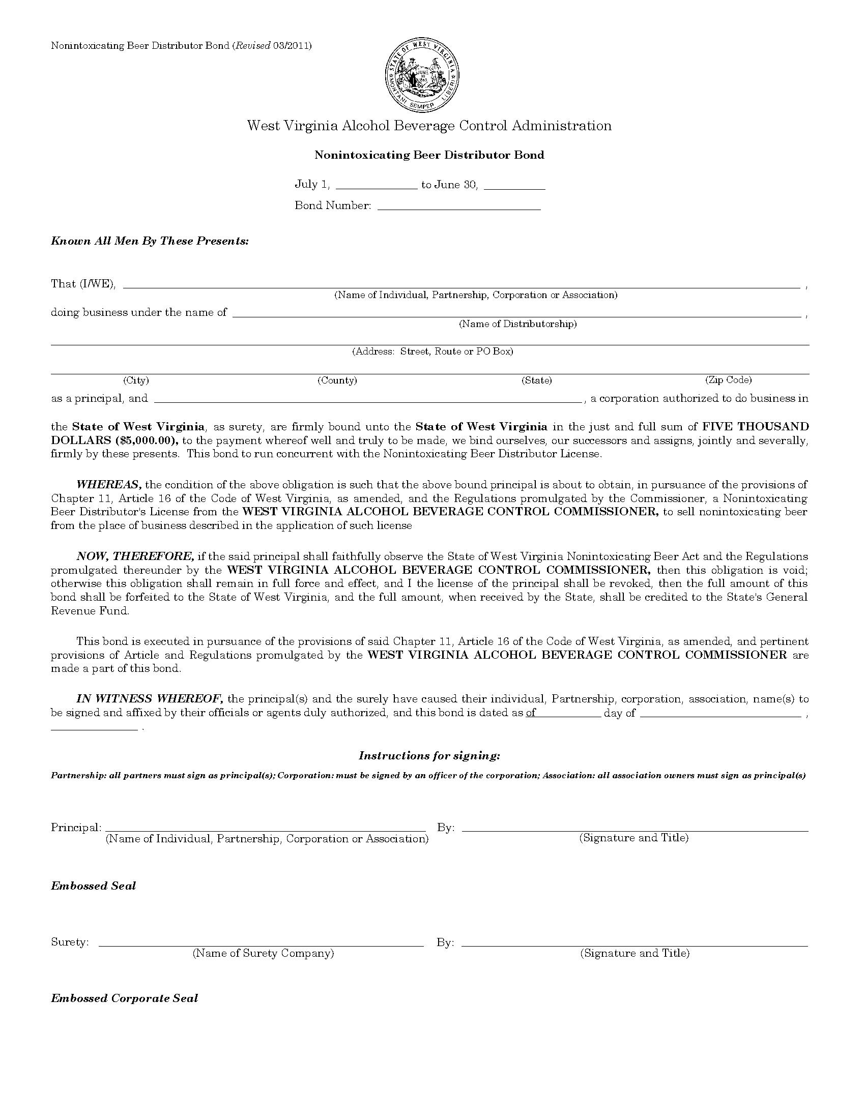 Nonintoxicating Beer Distributor Bond | EZ Surety Bonds