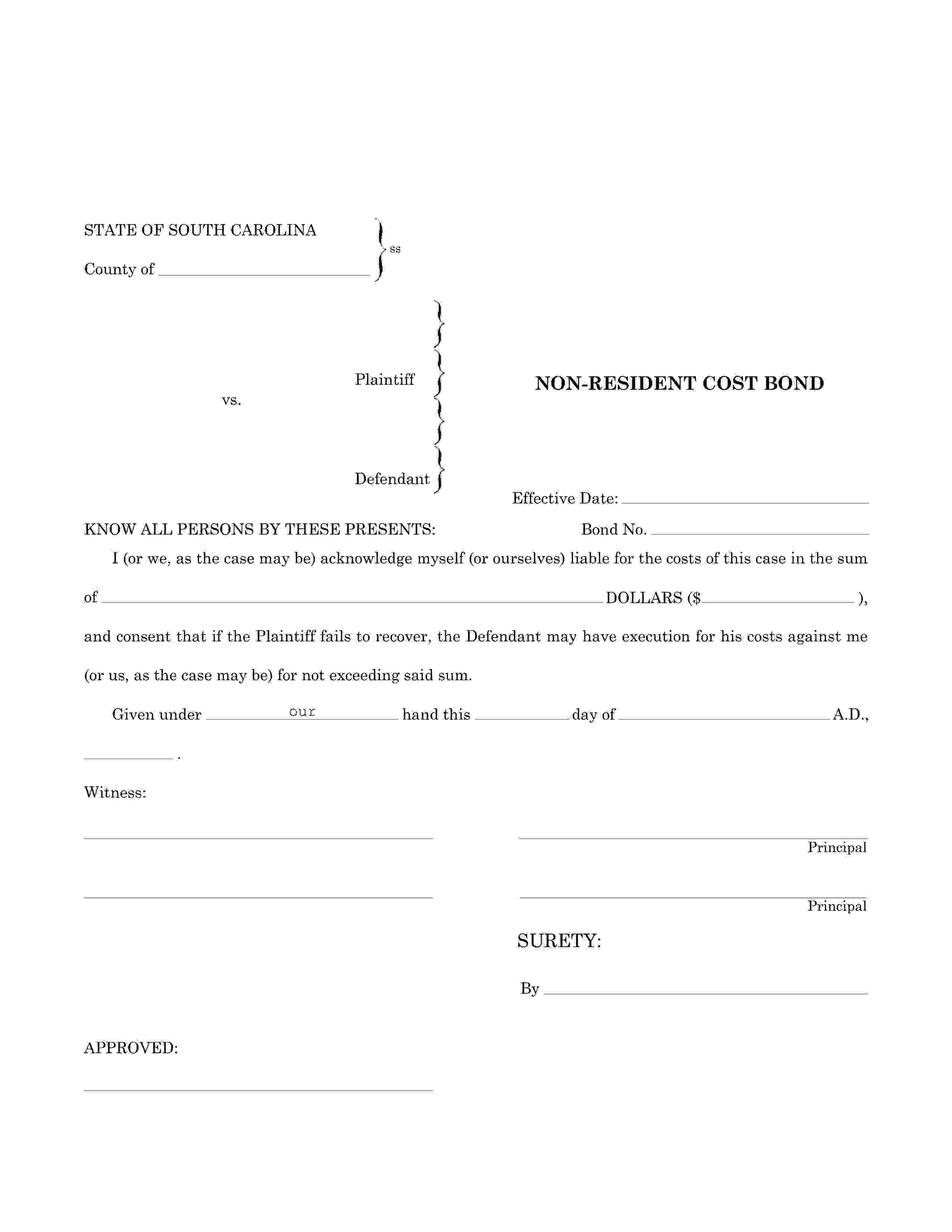 Non Resident Cost Bond | EZ Surety Bonds