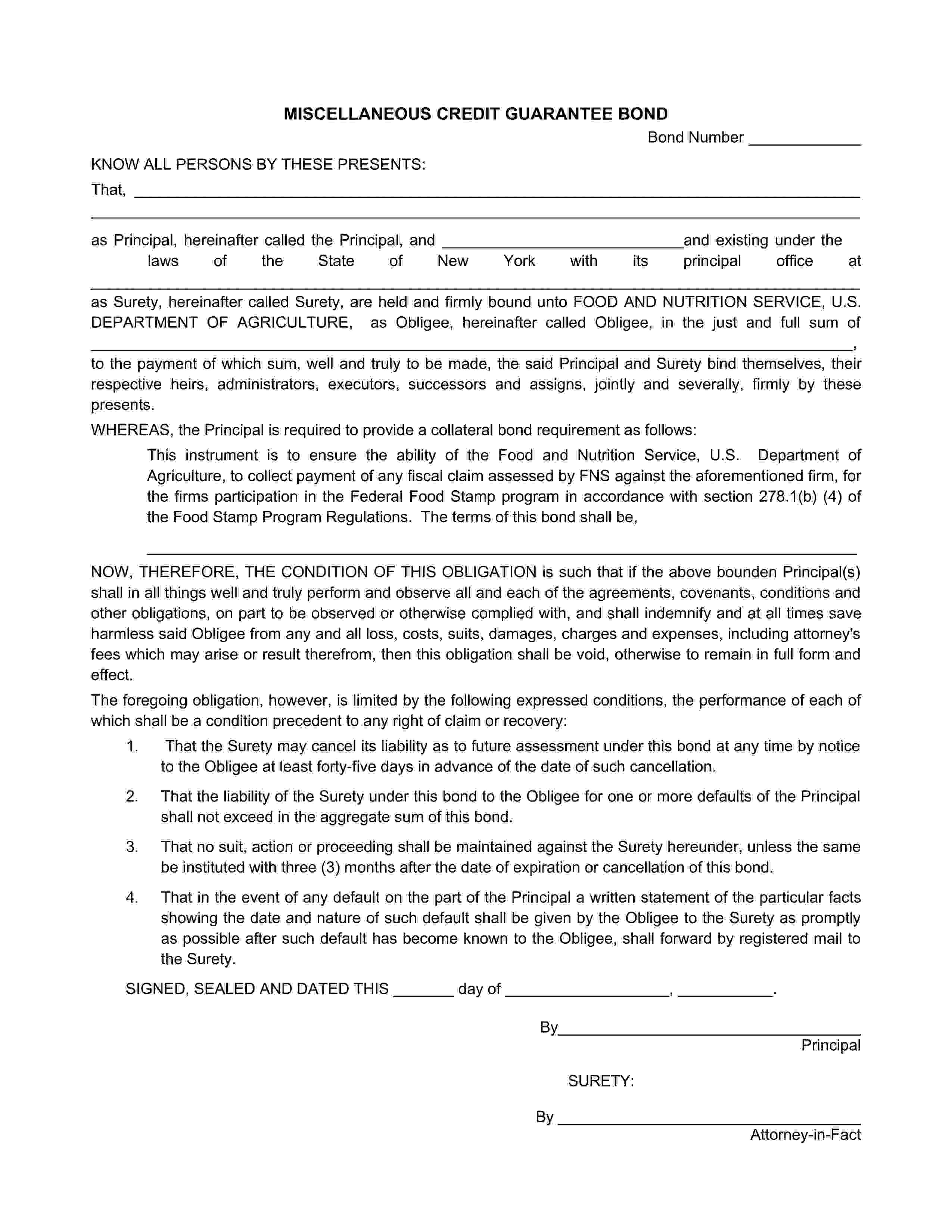 NY Food Stamp Bond | EZ Surety Bonds