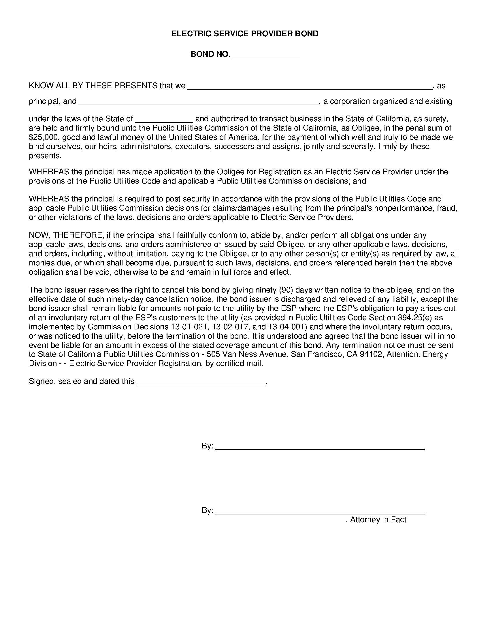 Public Utilities Commission of the State of California Electric Service ...