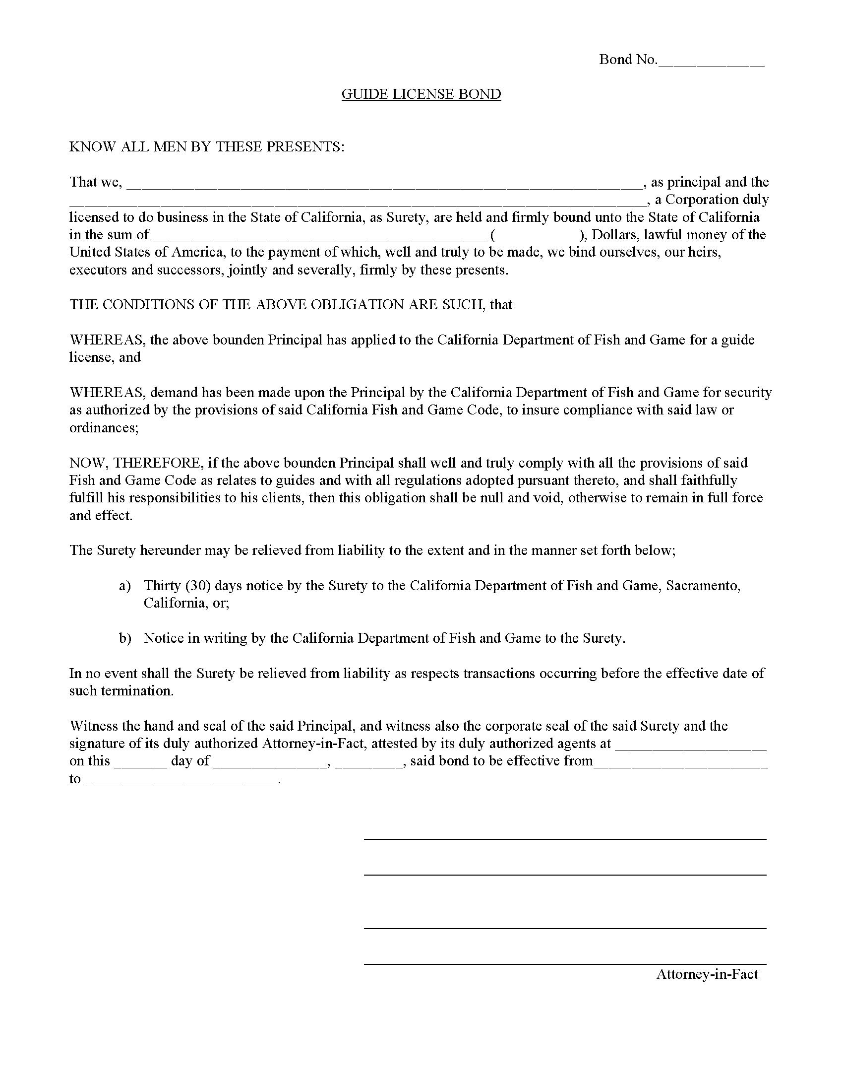 State of California Guide License Bond | EZ Surety Bonds