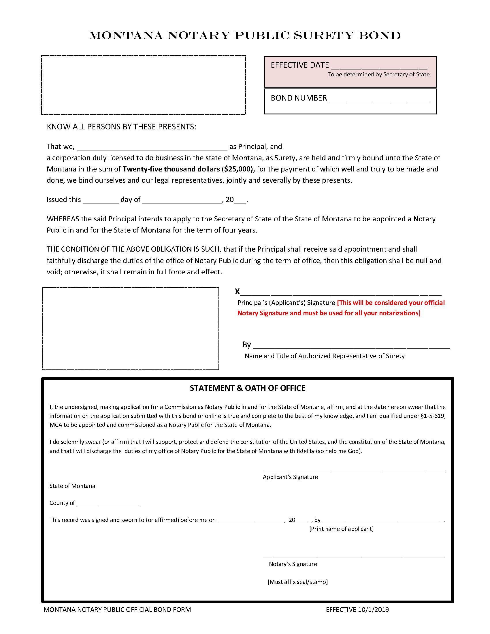 State of Montana Notary Public Bond | EZ Surety Bonds