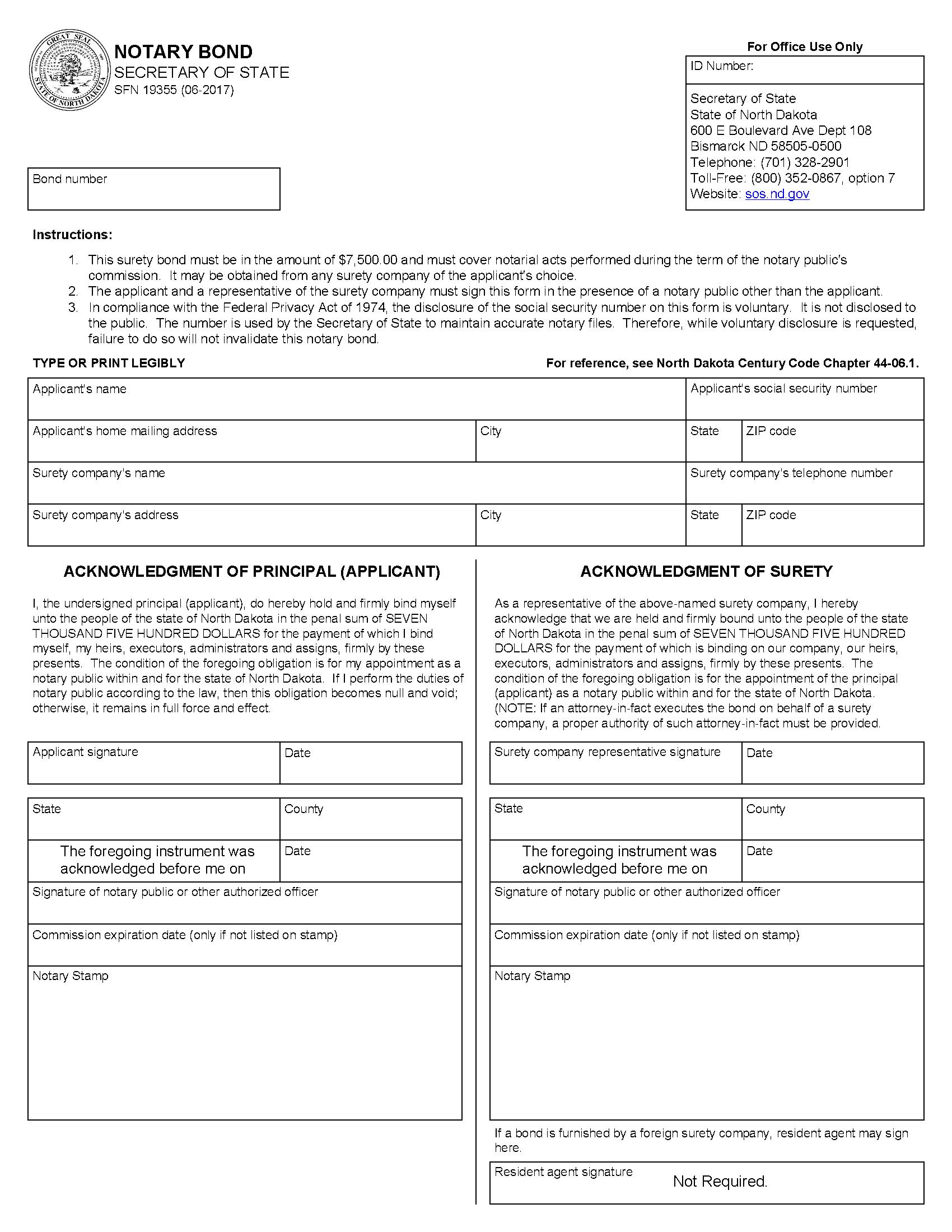 North Dakota Notary Bonds | EZ Surety Bonds