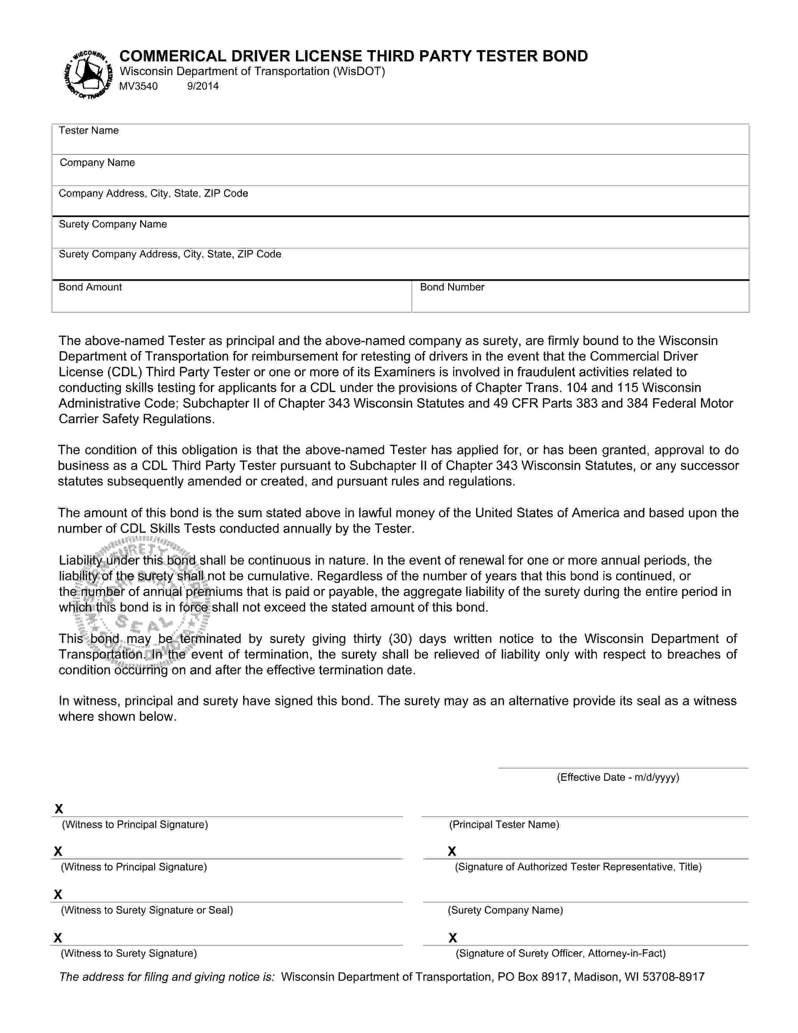 State of Wisconsin Commercial Driver License (CDL) Third Party Tester ...