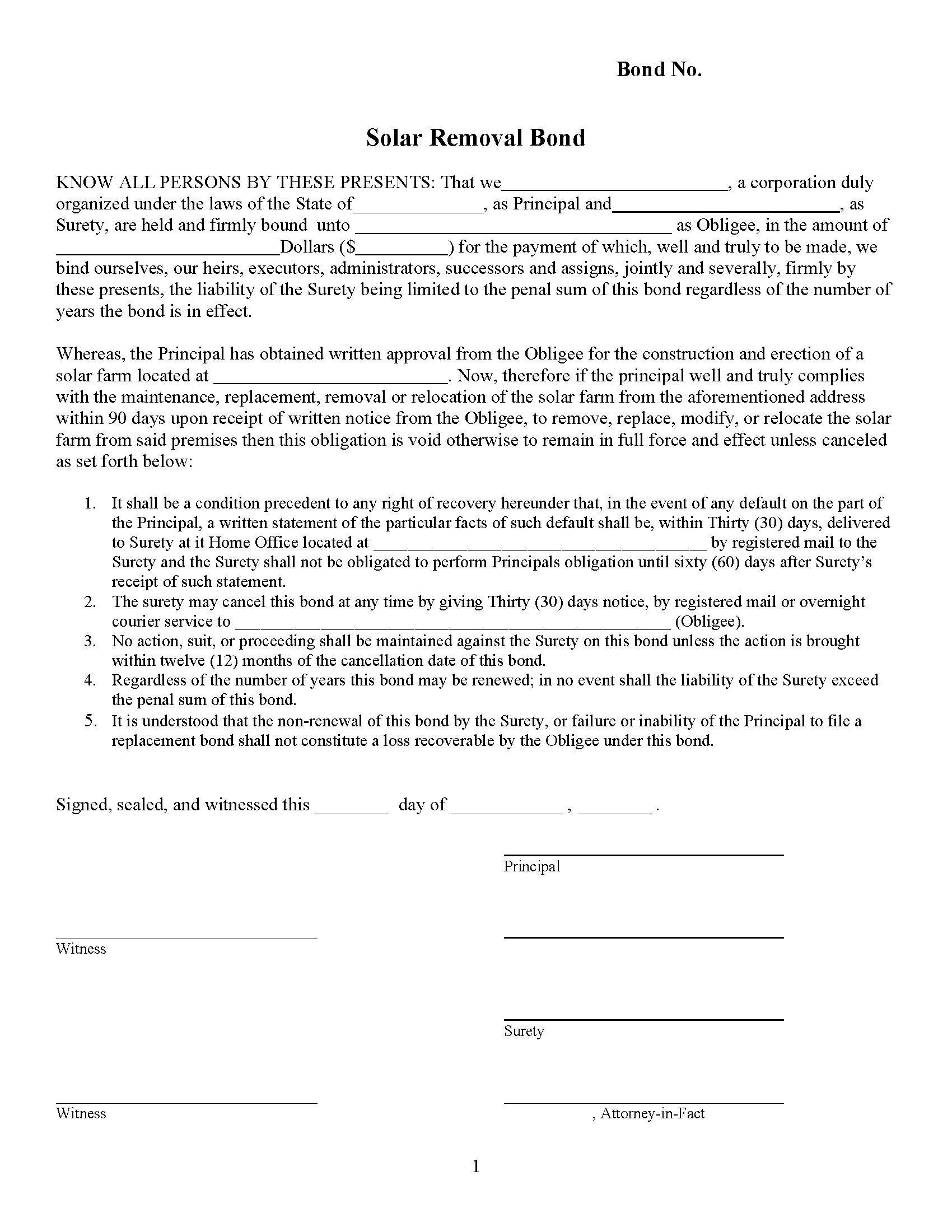 Solar Farm Removal Bond | EZ Surety Bonds