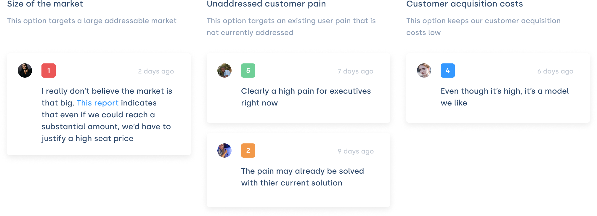Multi-Choice Decision Matrix
