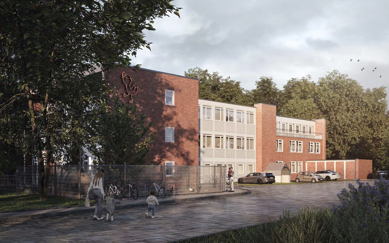 Architekturvisualisierung eines Kindergartens in Deutschland