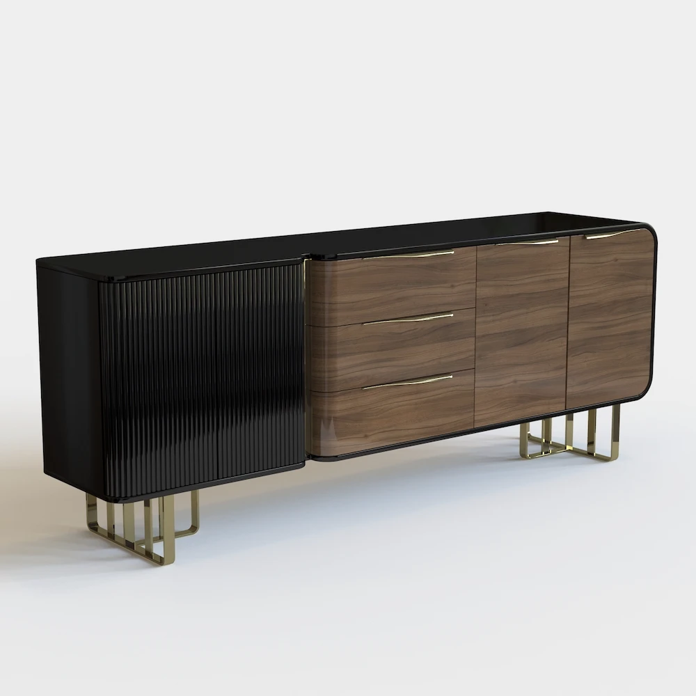 Realistische Darstellung eines Sideboards mit 3D-Visualisierung