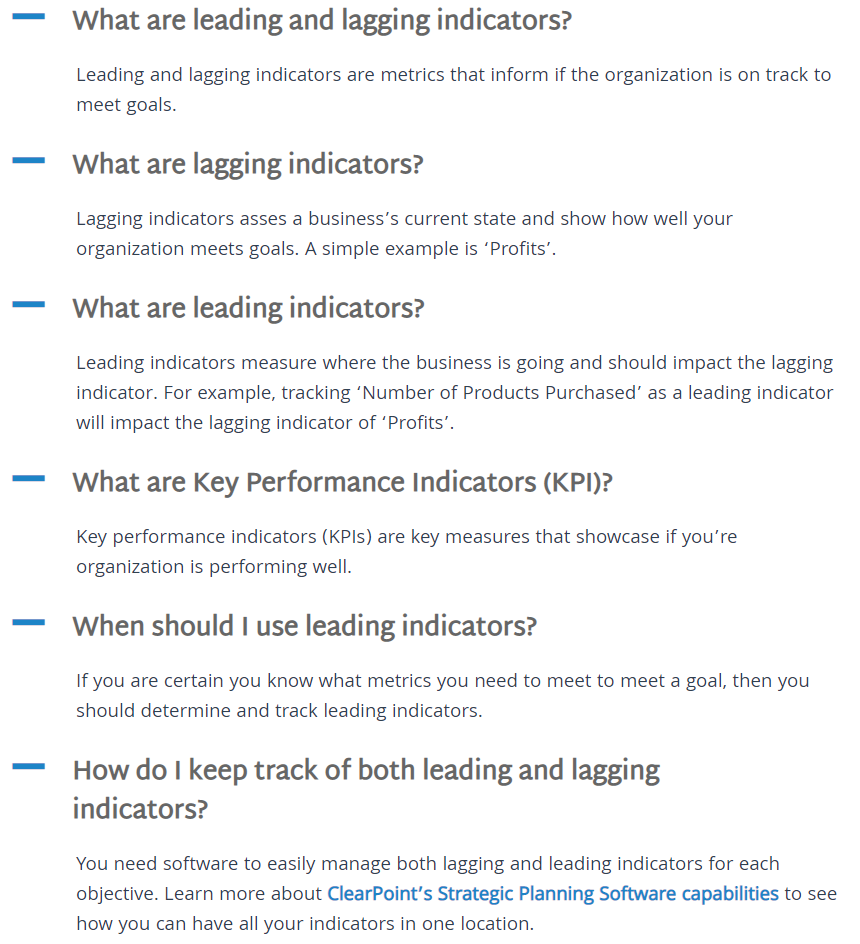 How & Why To Set Leading Indicators
