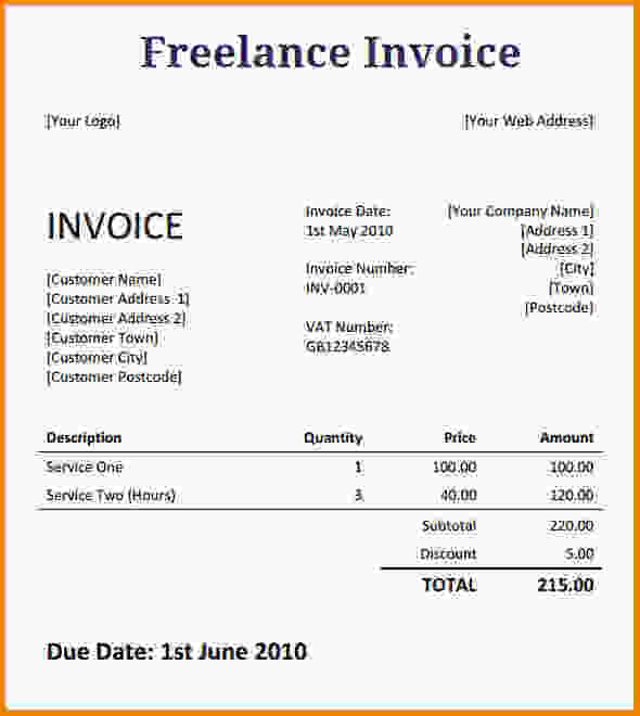 Free Freelance Writing Invoice Template Edit Download Updated In 