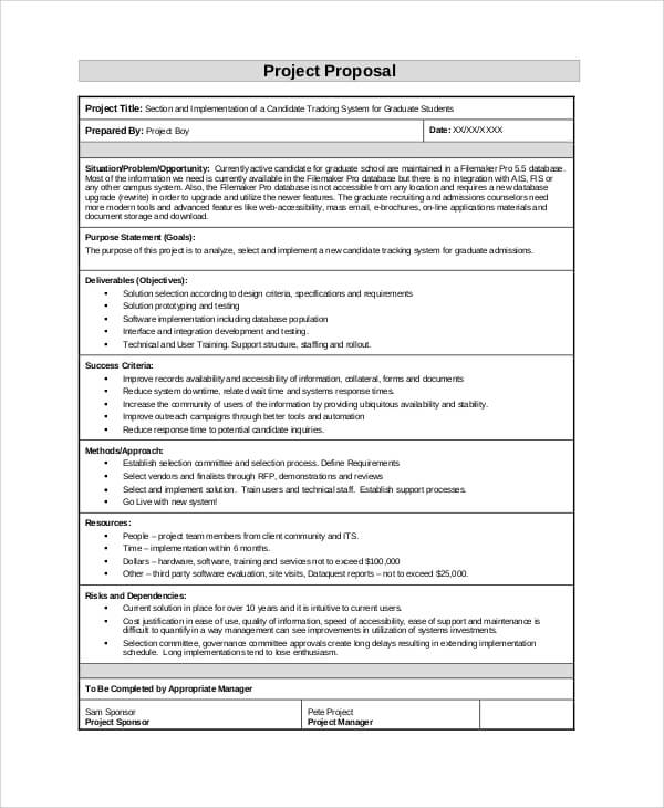 Free Project Management Proposal PDF Template Download Bonsai