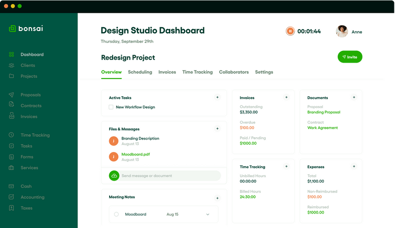 Business Software for Designers - Bonsai