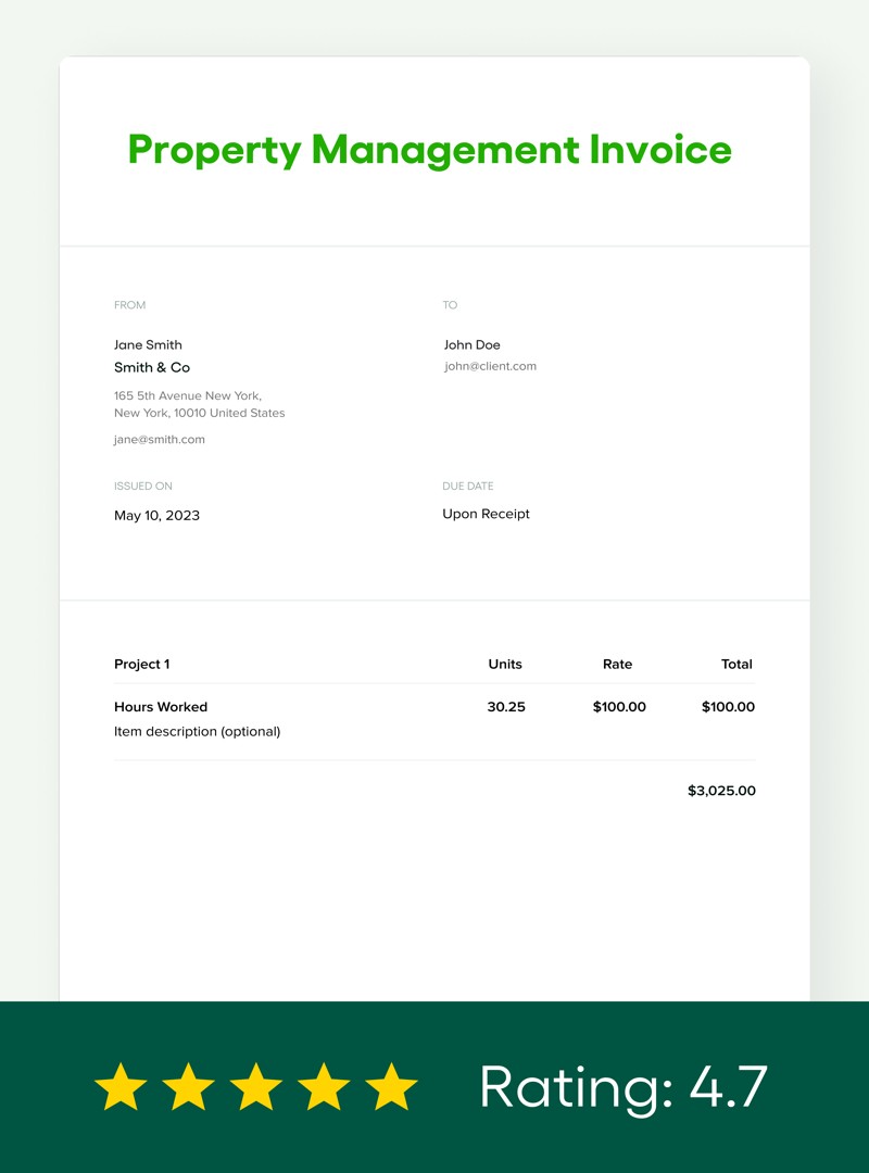 Property Management Invoice Template FREE 2023 Updated Bonsai
