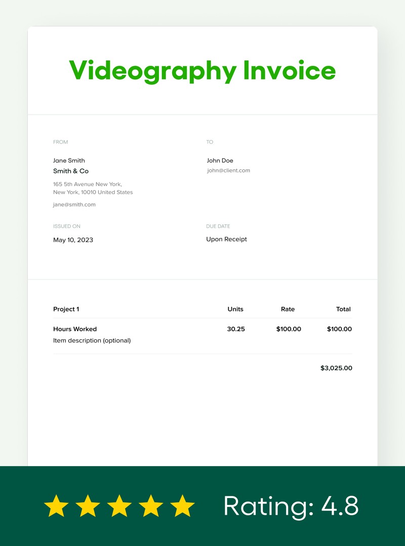 Video Production Invoice Template FREE 2023 Updated Bonsai