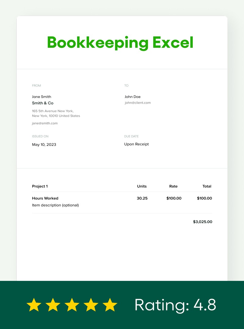 Bookkeeping Excel template | Updated in 2023 - Bonsai