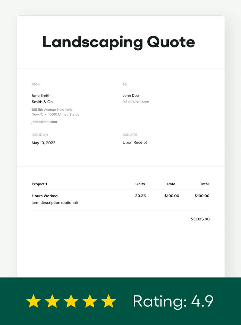 Landscaping Quote Template FREE 2024 Updated Bonsai