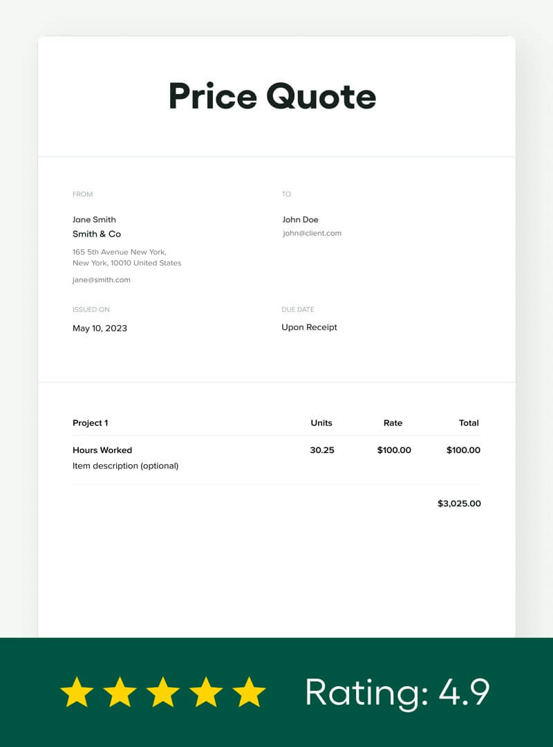 Price Quote Template (FREE - 2024 Updated) - Bonsai