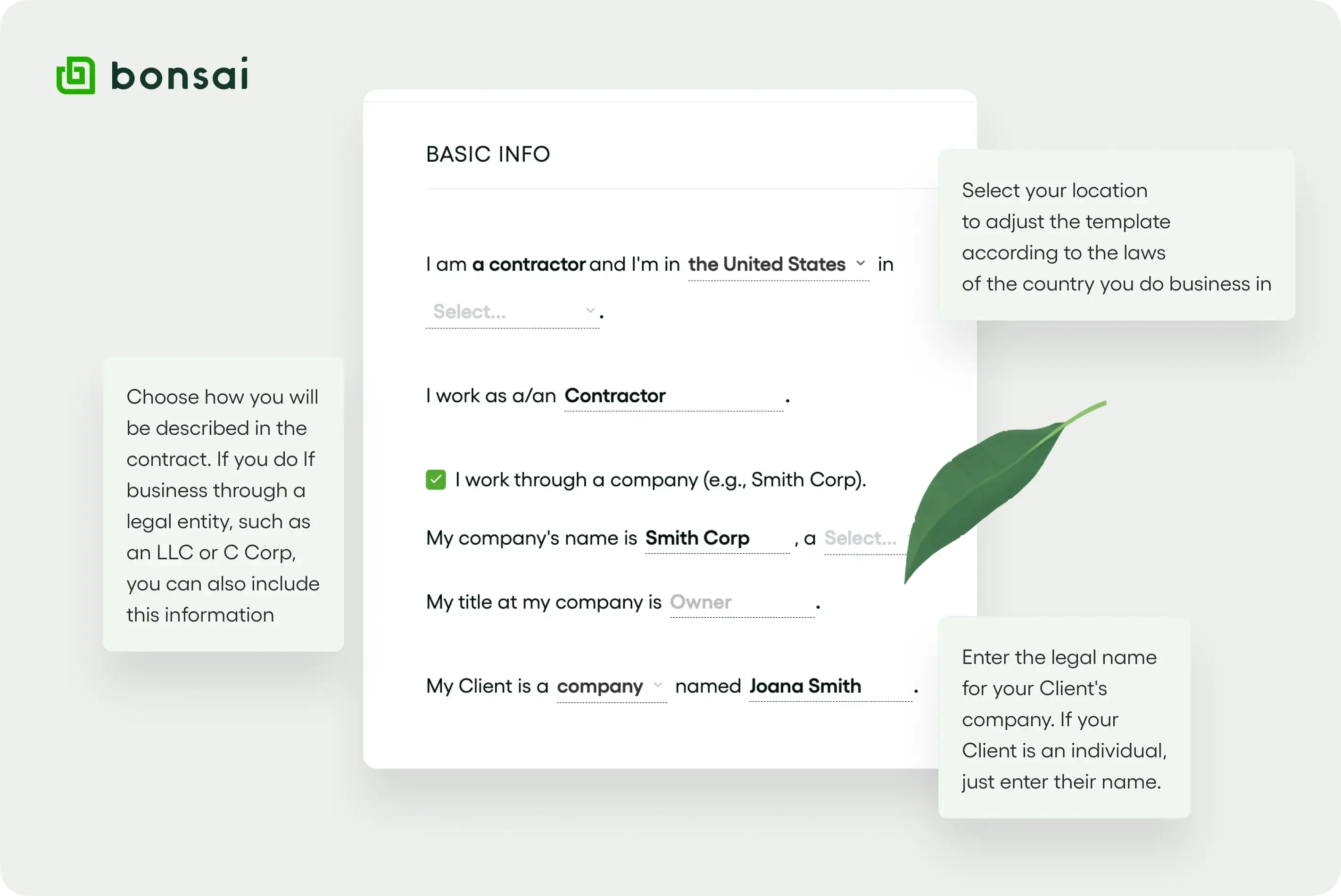 Free Online Contract Maker - Bonsai