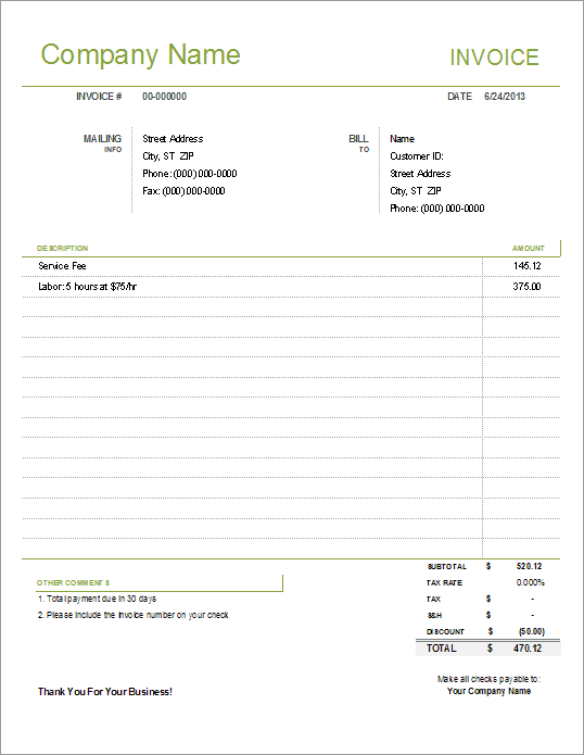 Free Basic Invoice Template - Updated for 2024 - Bonsai