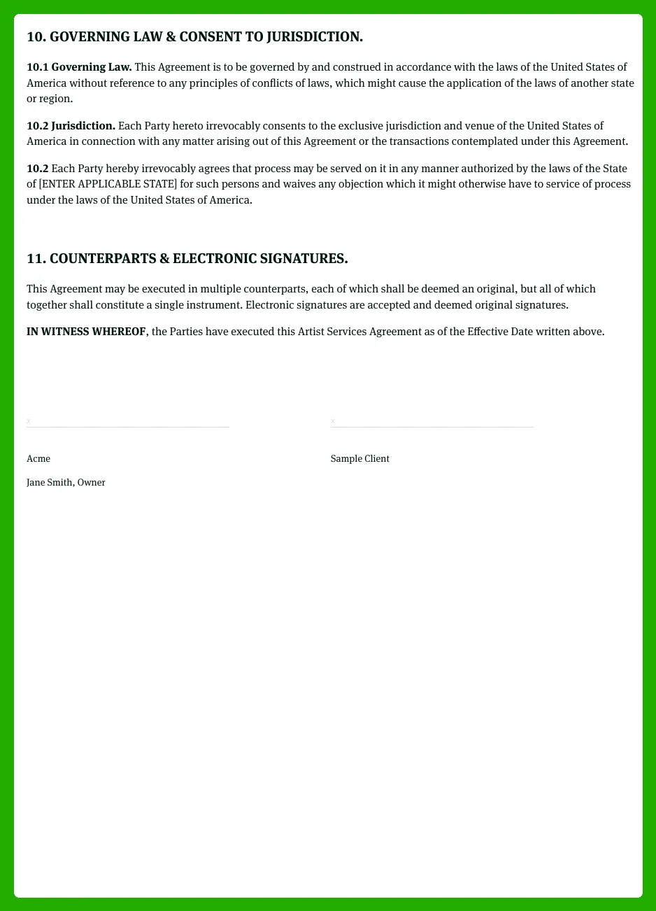 Artist Contract Template (FREE - 2024 Updated) - Bonsai