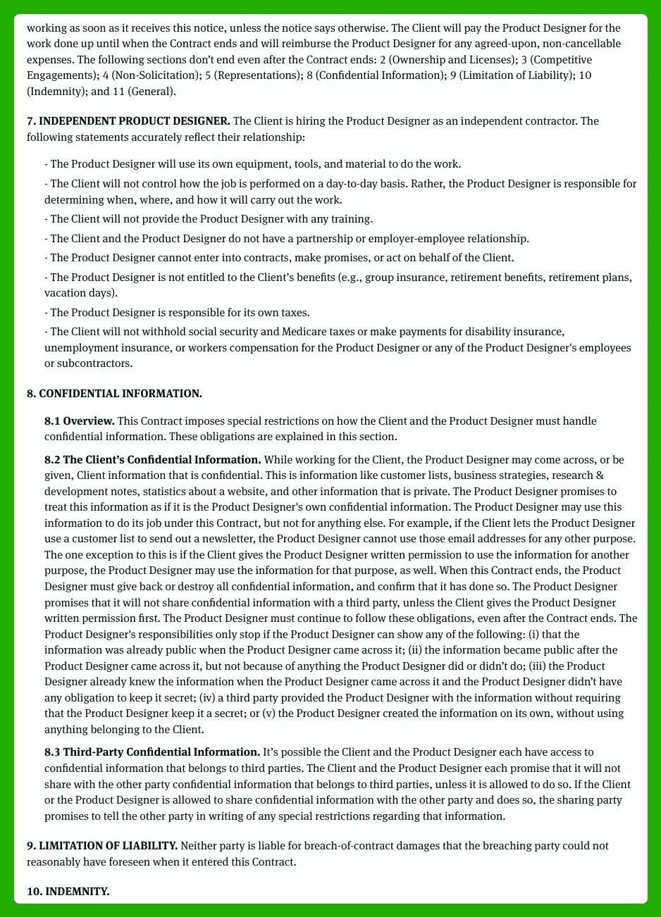 Free Product Design Contract Template (FREE - 2024 Updated) - Bonsai