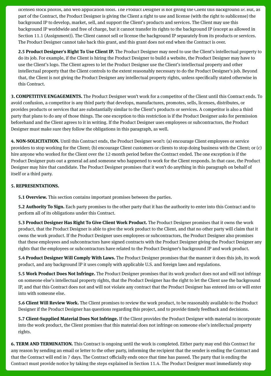 Free Product Design Contract Template (FREE - 2024 Updated) - Bonsai