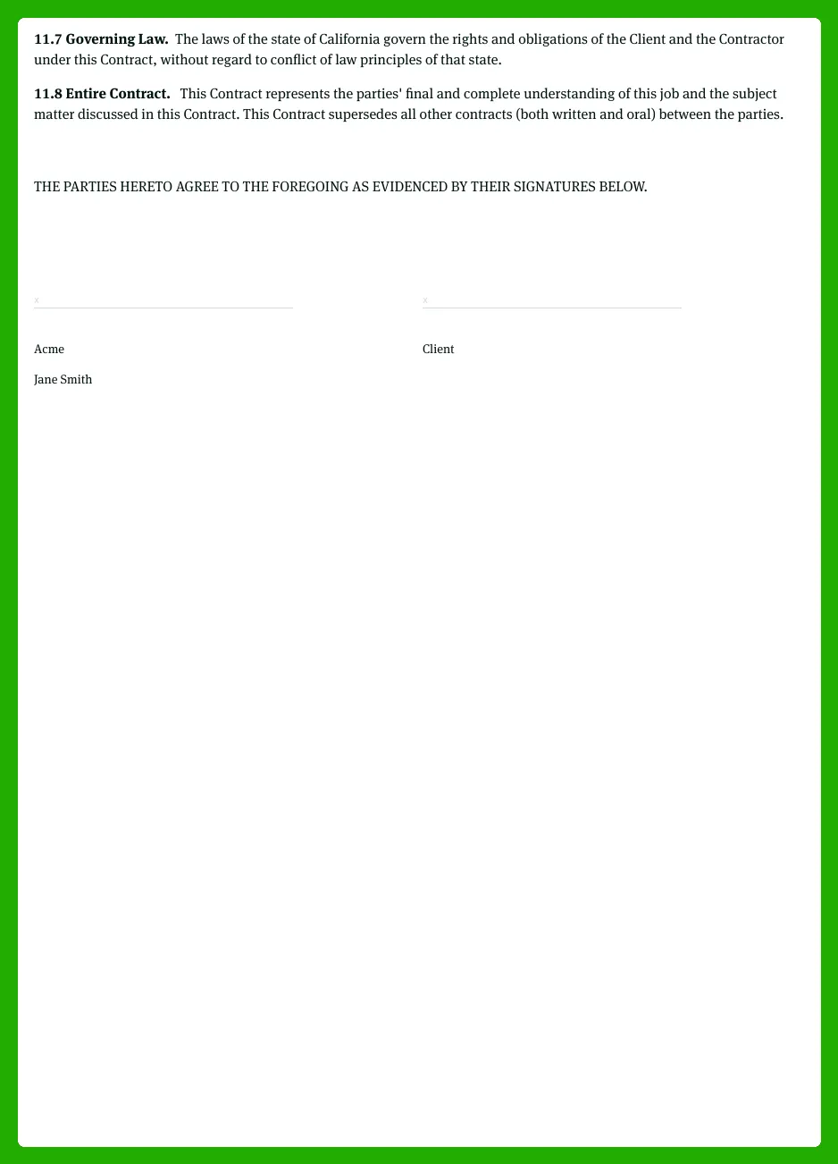 Free Simple Contract Template - Customize & Download in 2023 - Bonsai
