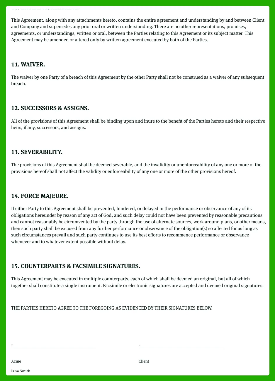 Free Advertising Contract Template (FREE - 2024 Updated) - Bonsai