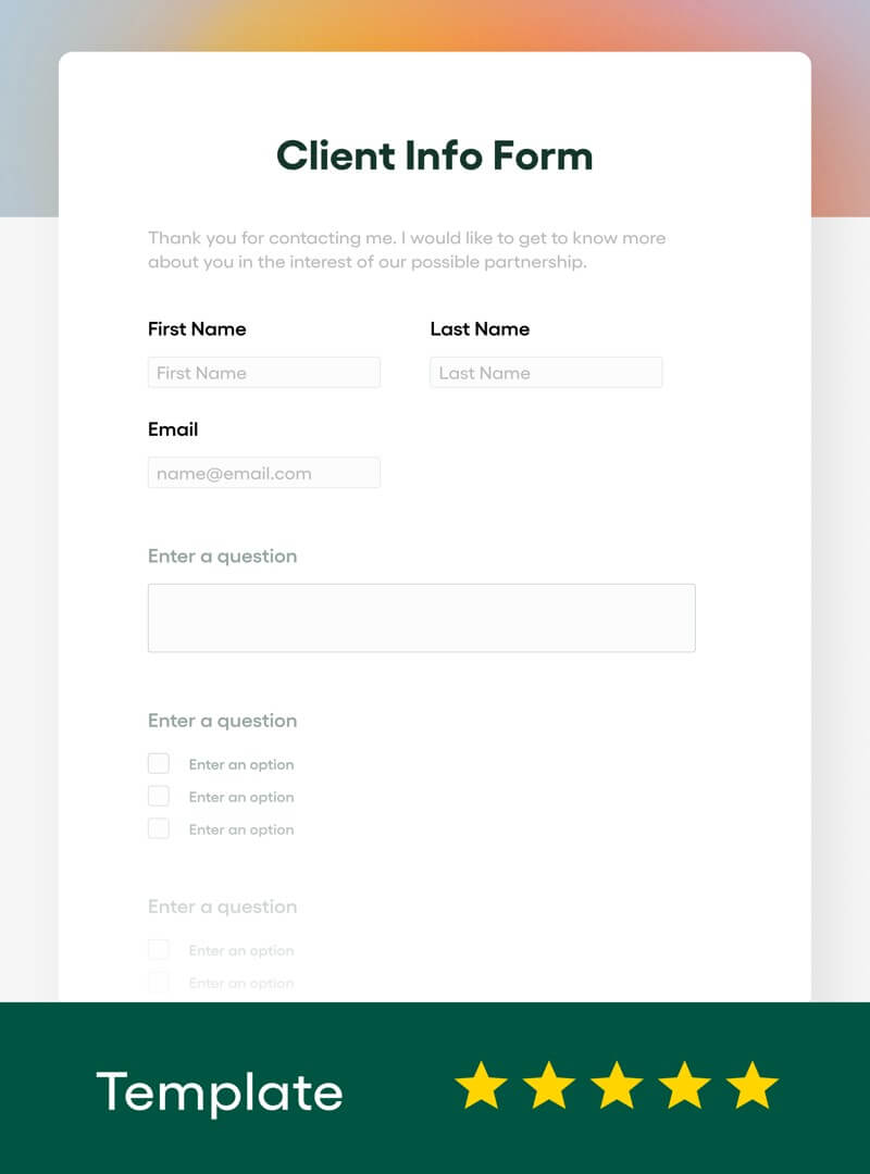 Client Info Form Template (FREE - 2024 Updated) - Bonsai