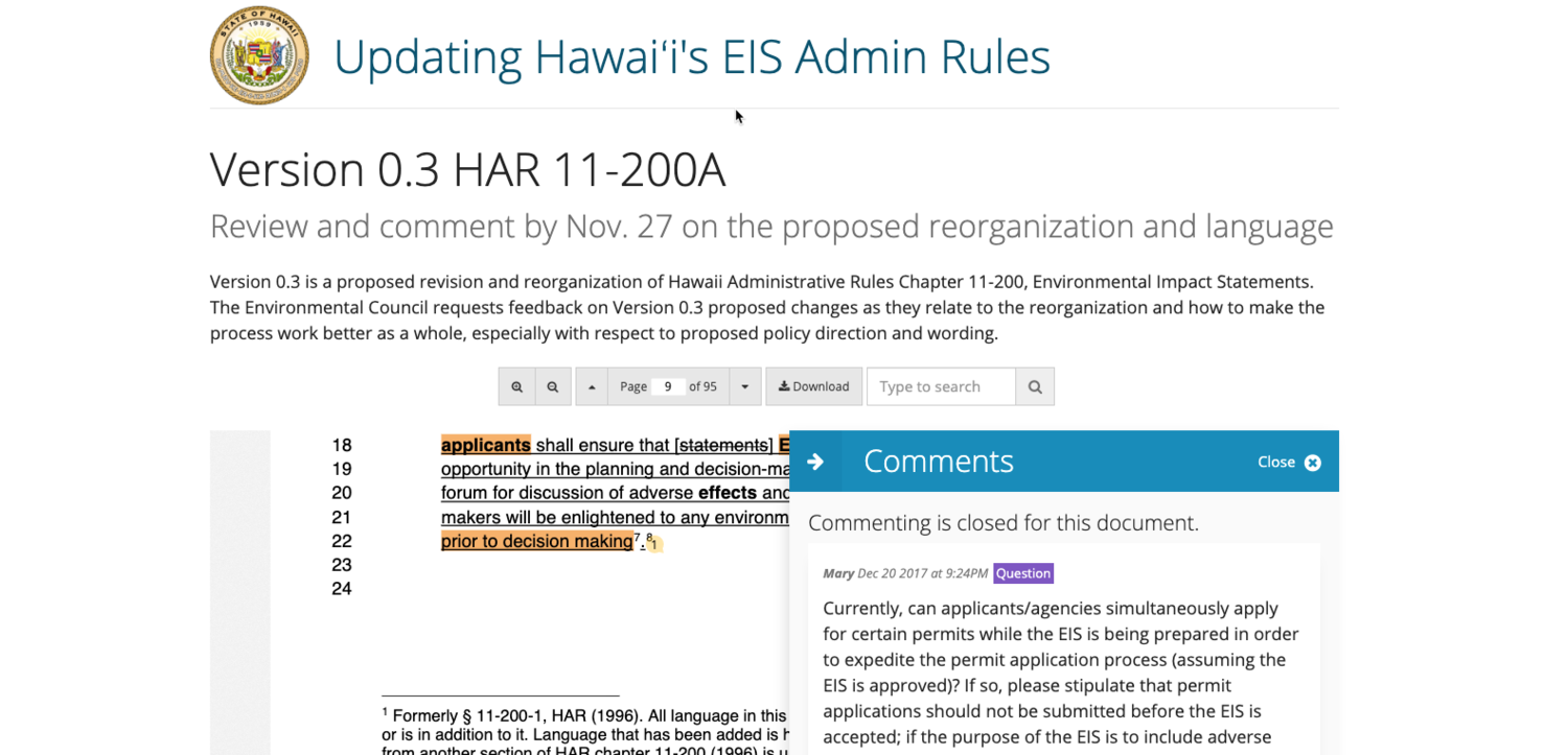 State of Hawaii Environmental Council Updates Administrative Rules