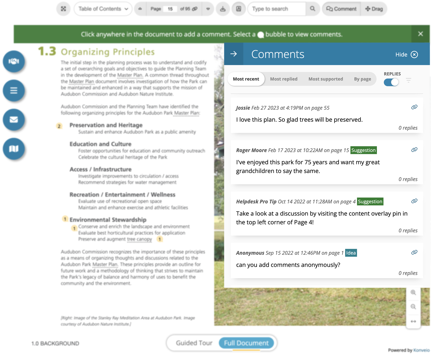 Capture Feedback on Planning Documents | Konveio