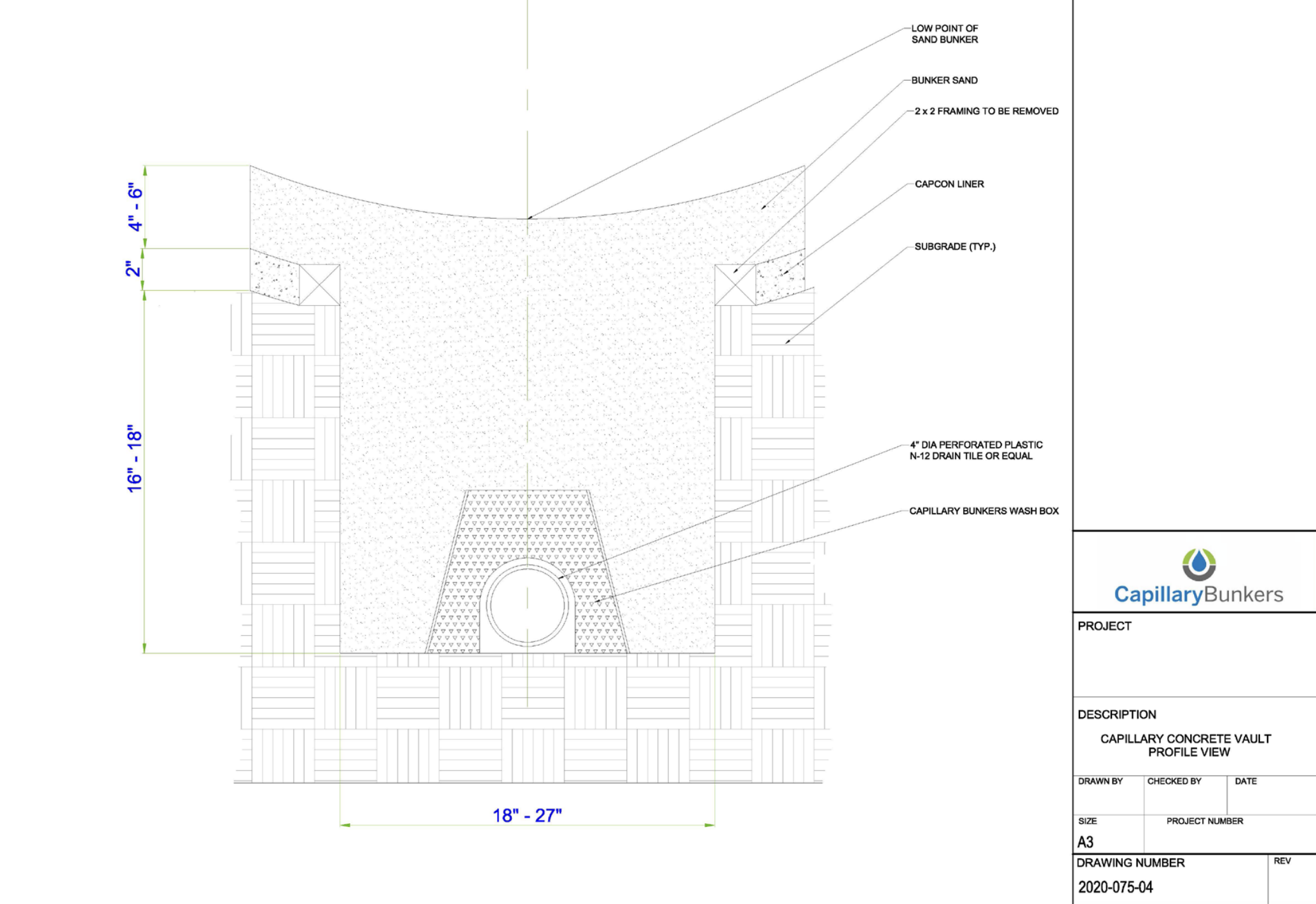 Bunker specification & Installation instructions