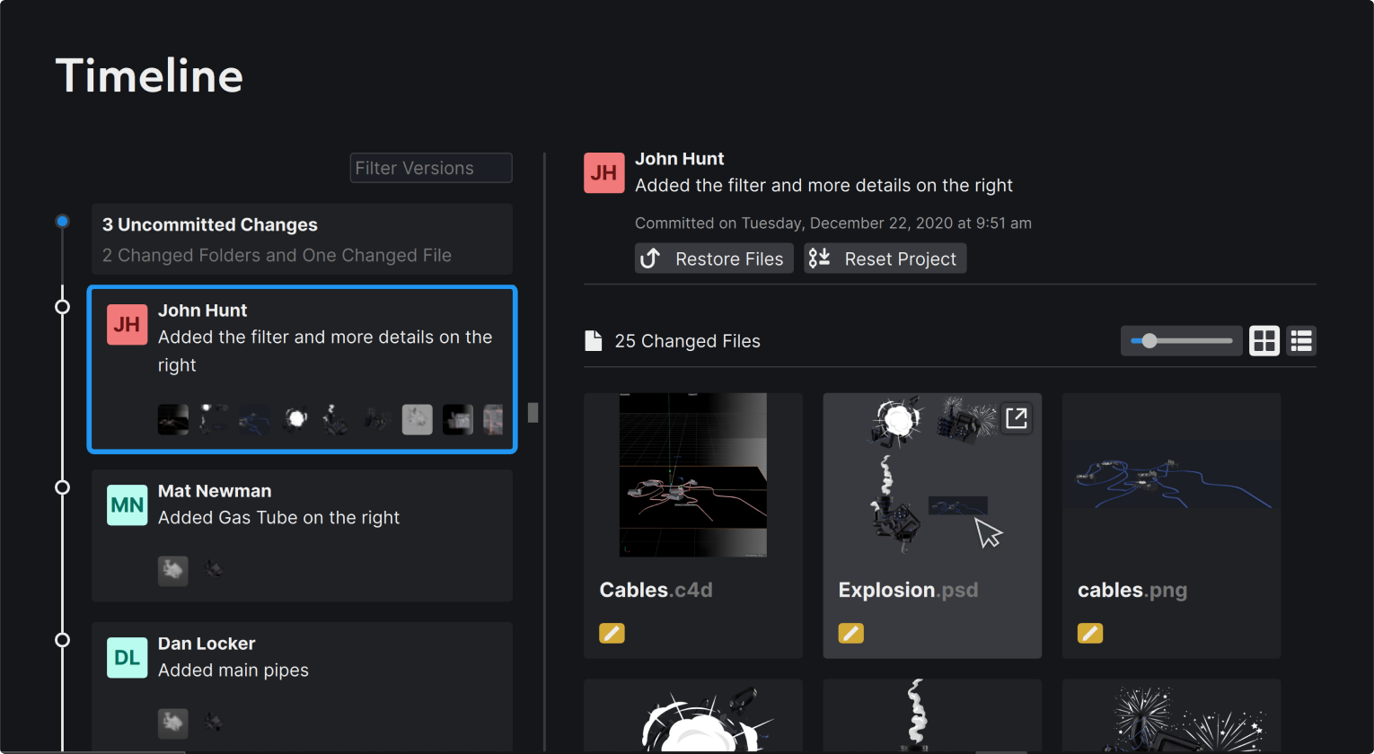 Version control for the creative industry