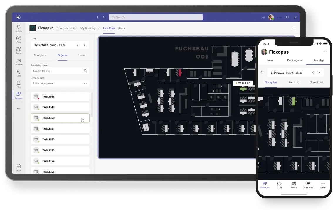 Desk Booking System Microsoft Teams | Flexopus