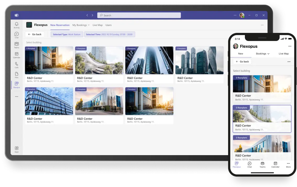 Desk Booking System Microsoft Teams | Flexopus