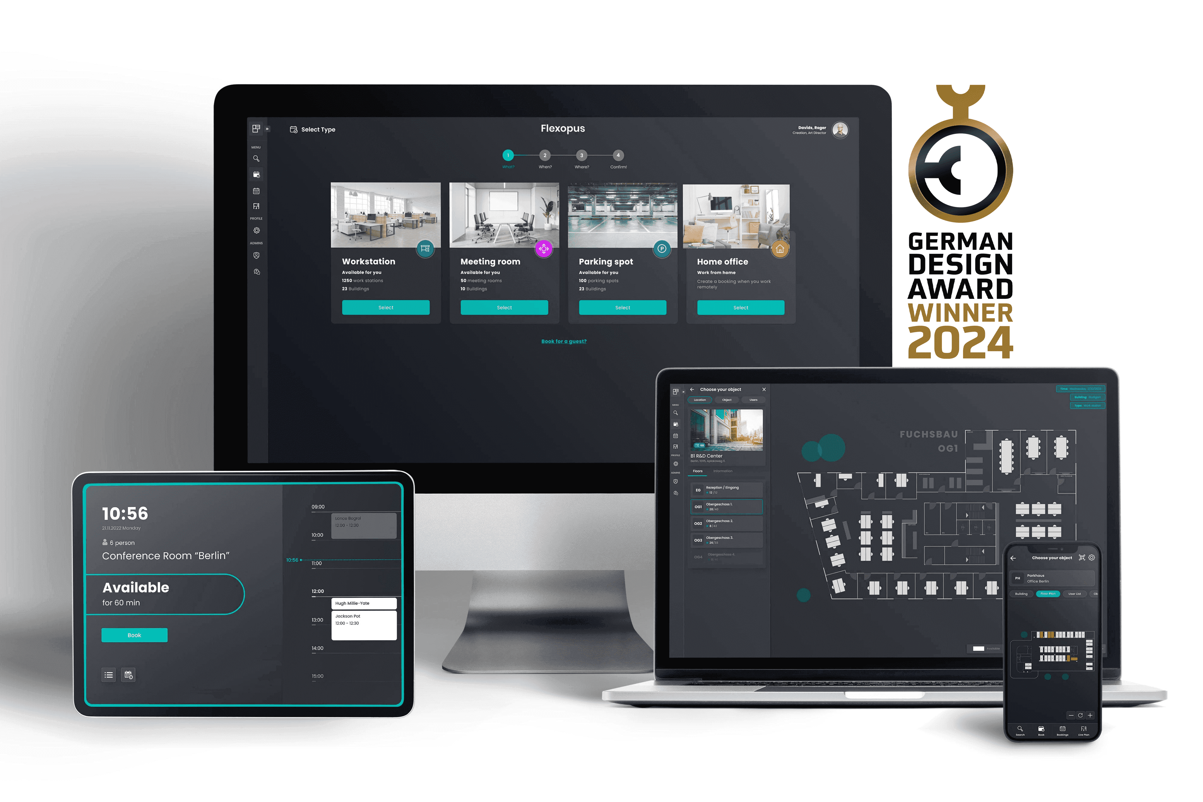 Award-winning desk sharing app - Flexopus wins German Design Award