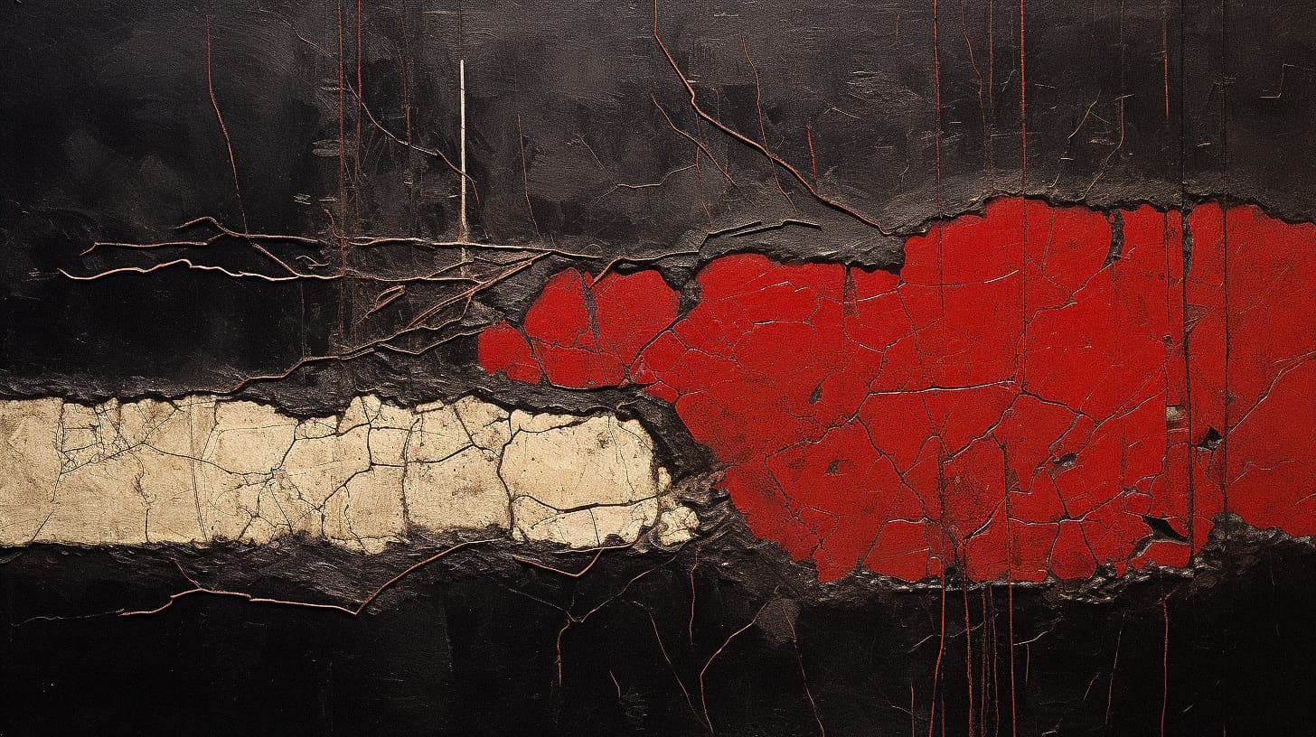 Alberto Burri Midjourney style | Andrei Kovalev's Midlibrary