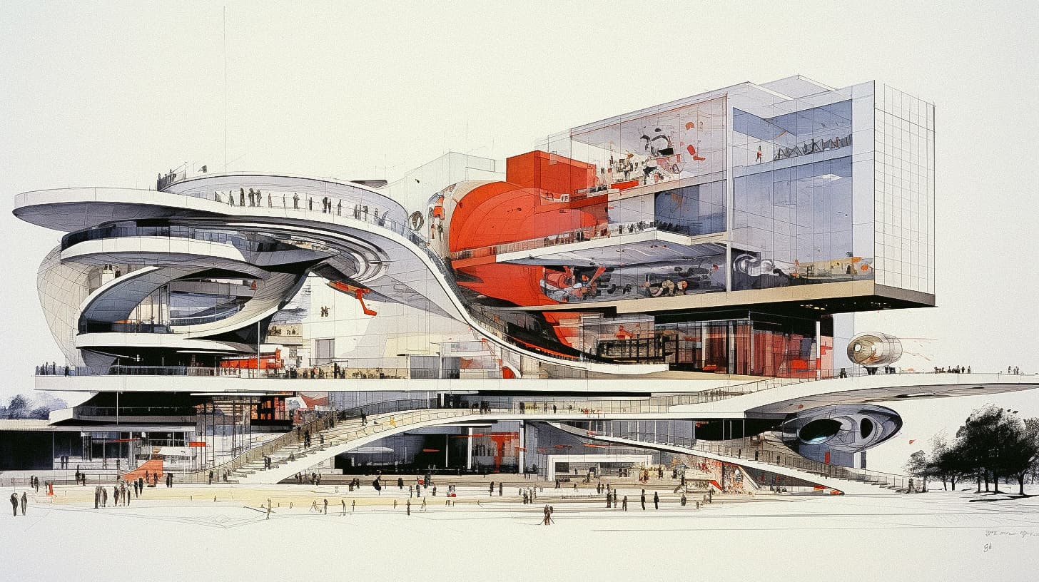 Bernard Tschumi Midjourney style | Andrei Kovalev's Midlibrary