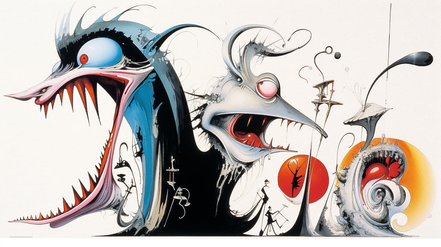 Gerald Scarfe Midjourney style | Andrei Kovalev's Midlibrary