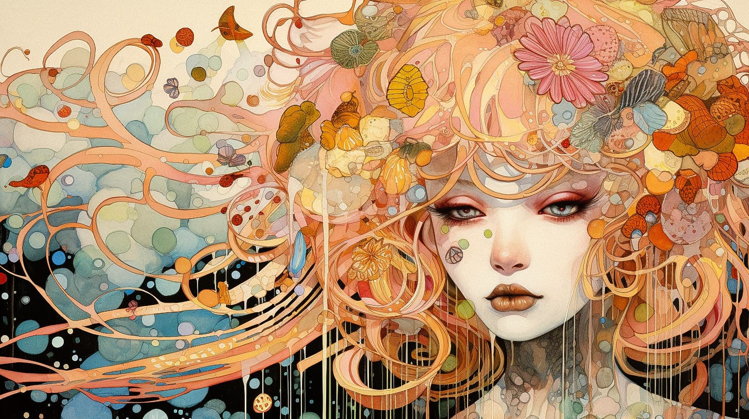 Del Kathryn Barton Midjourney style | Andrei Kovalev's Midlibrary