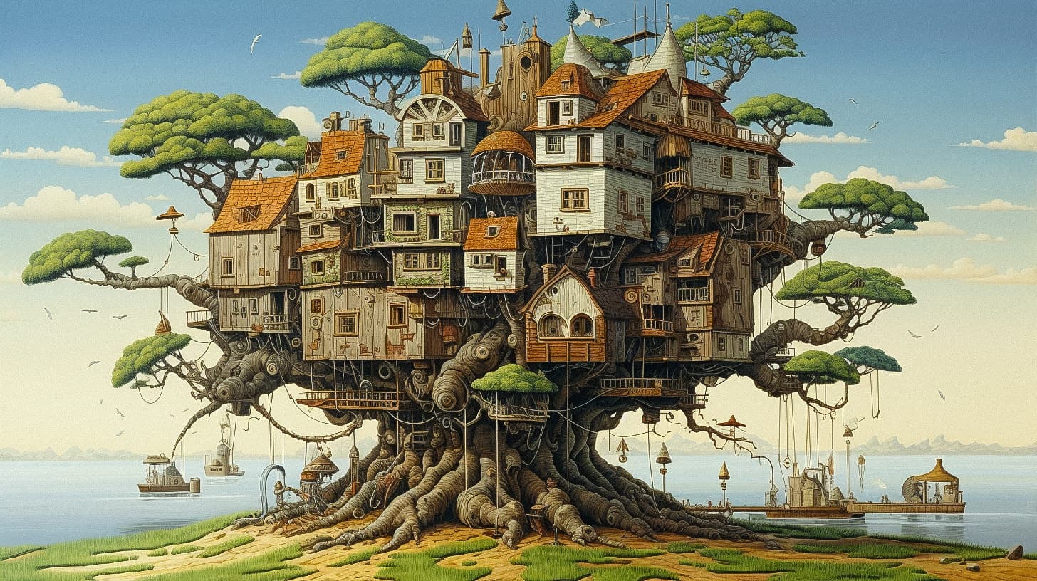 Jacek Yerka Midjourney style | Andrei Kovalev's Midlibrary