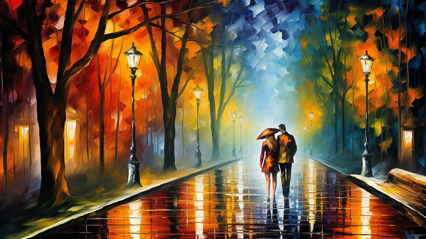 Leonid Afremov Midjourney style | Andrei Kovalev's Midlibrary