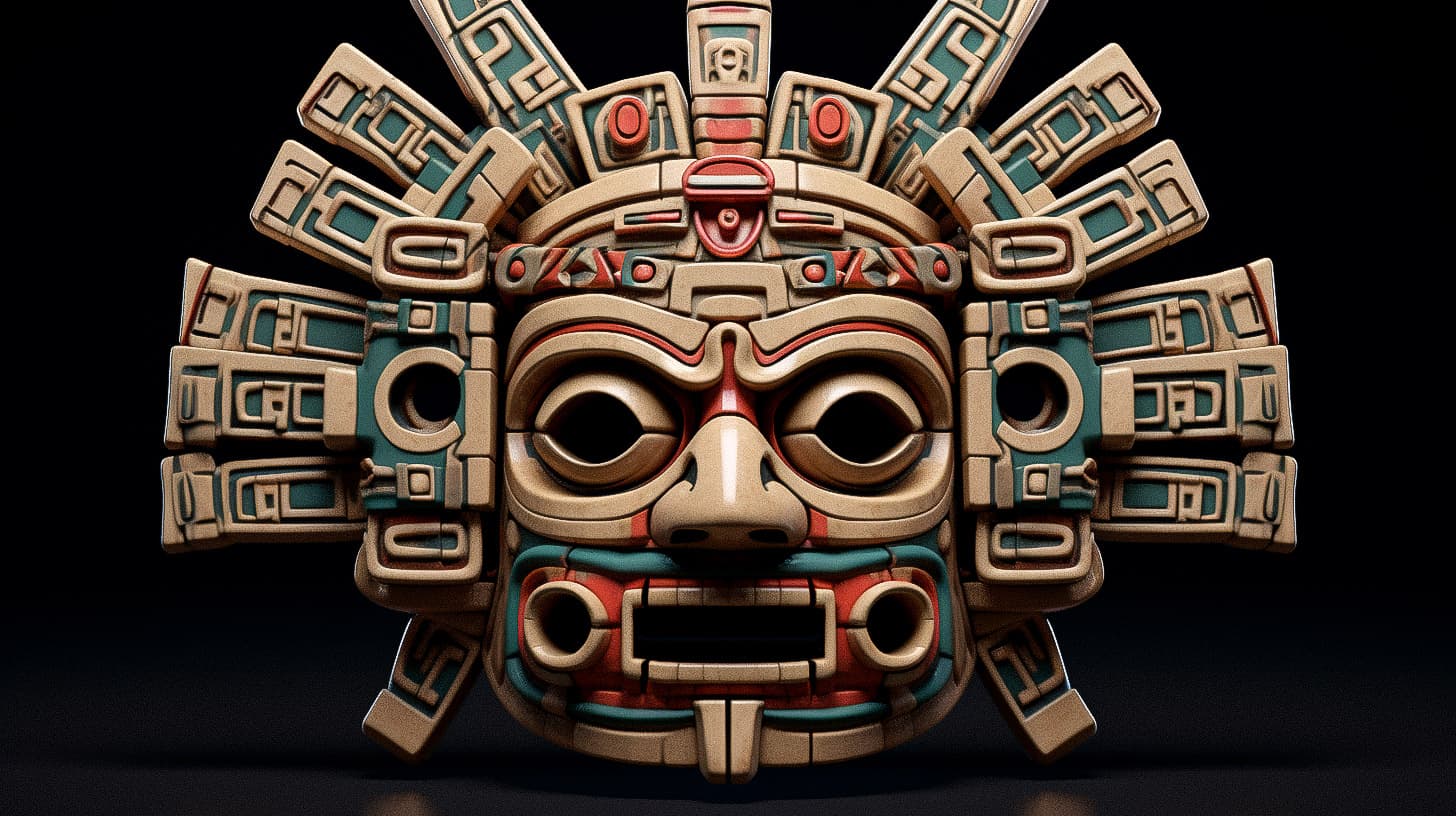 Aztec mask Midjourney style | Andrei Kovalev's Midlibrary