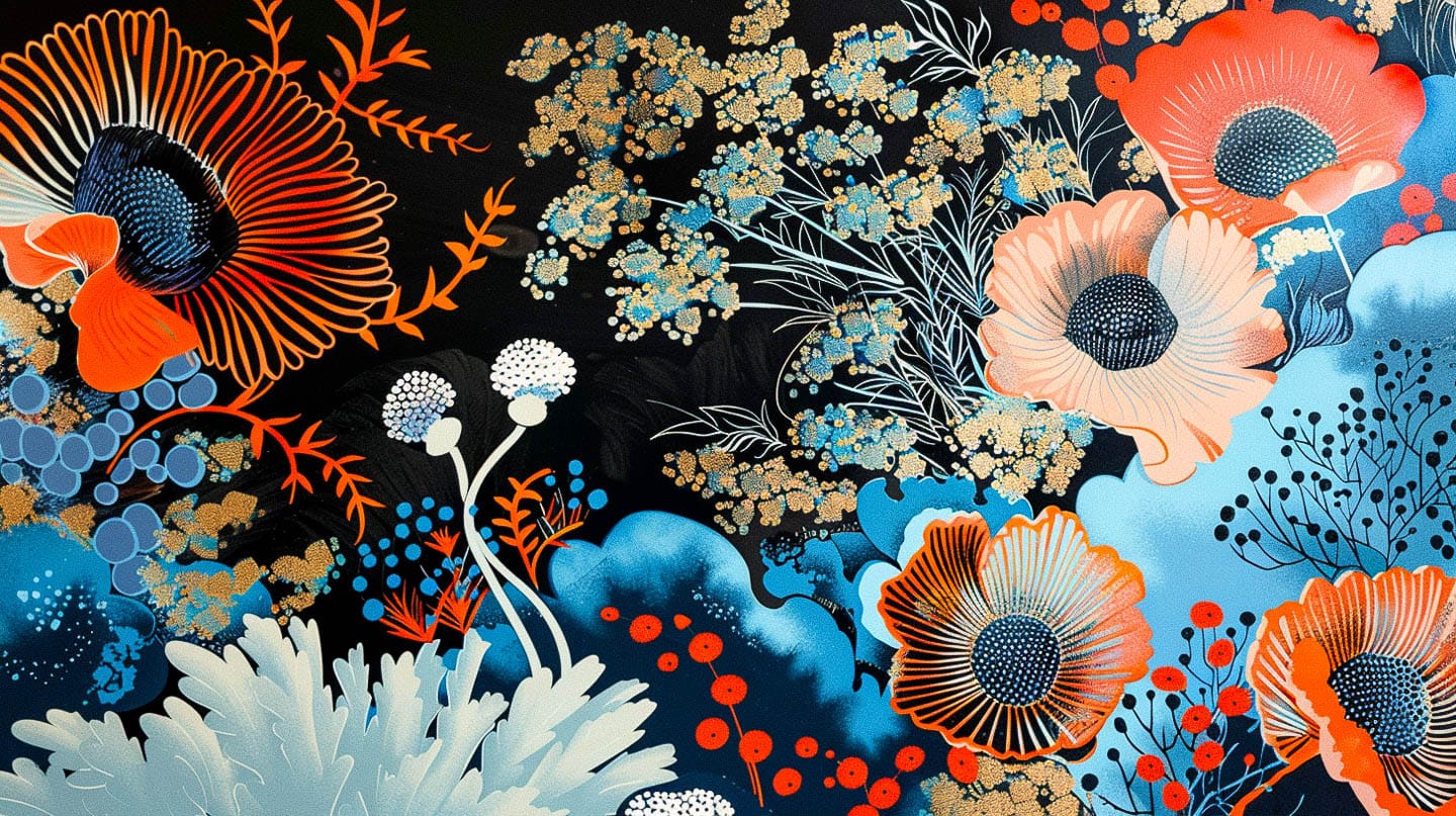 Florence Broadhurst Midjourney style | Andrei Kovalev's Midlibrary